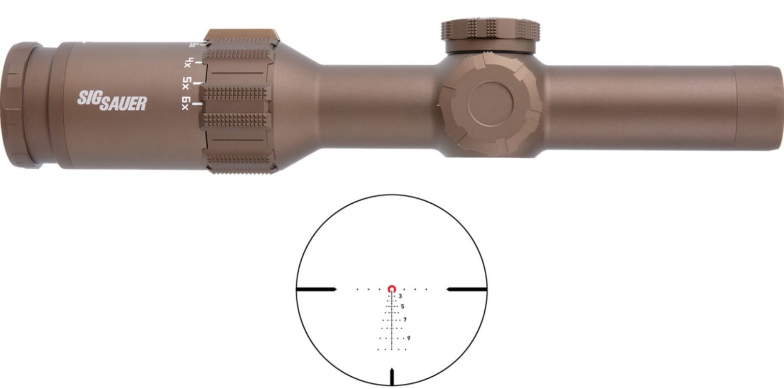 SIG SAUER Tango6t 1-6x24 30mm Tube FDE 5.56/7.62 Horseshoe Dot ...